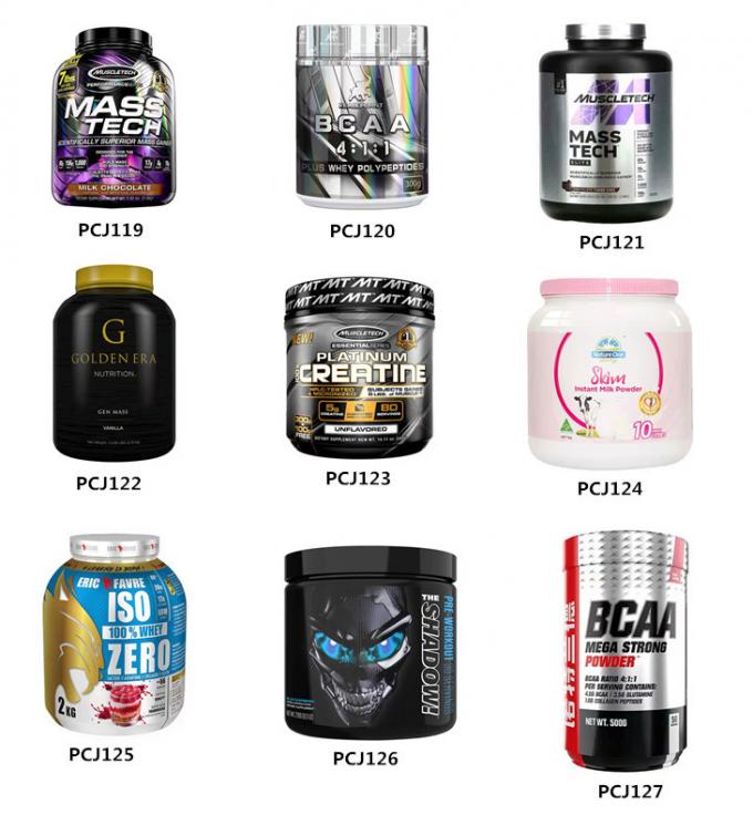 Blue Molded Color Wide Mouth Plastic Powder Canister Nutrition Protein ...