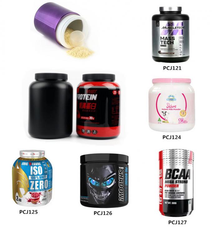 Large Capacity HDPE Black Empty Protein Powder Tubs 4500ml Sports ...
